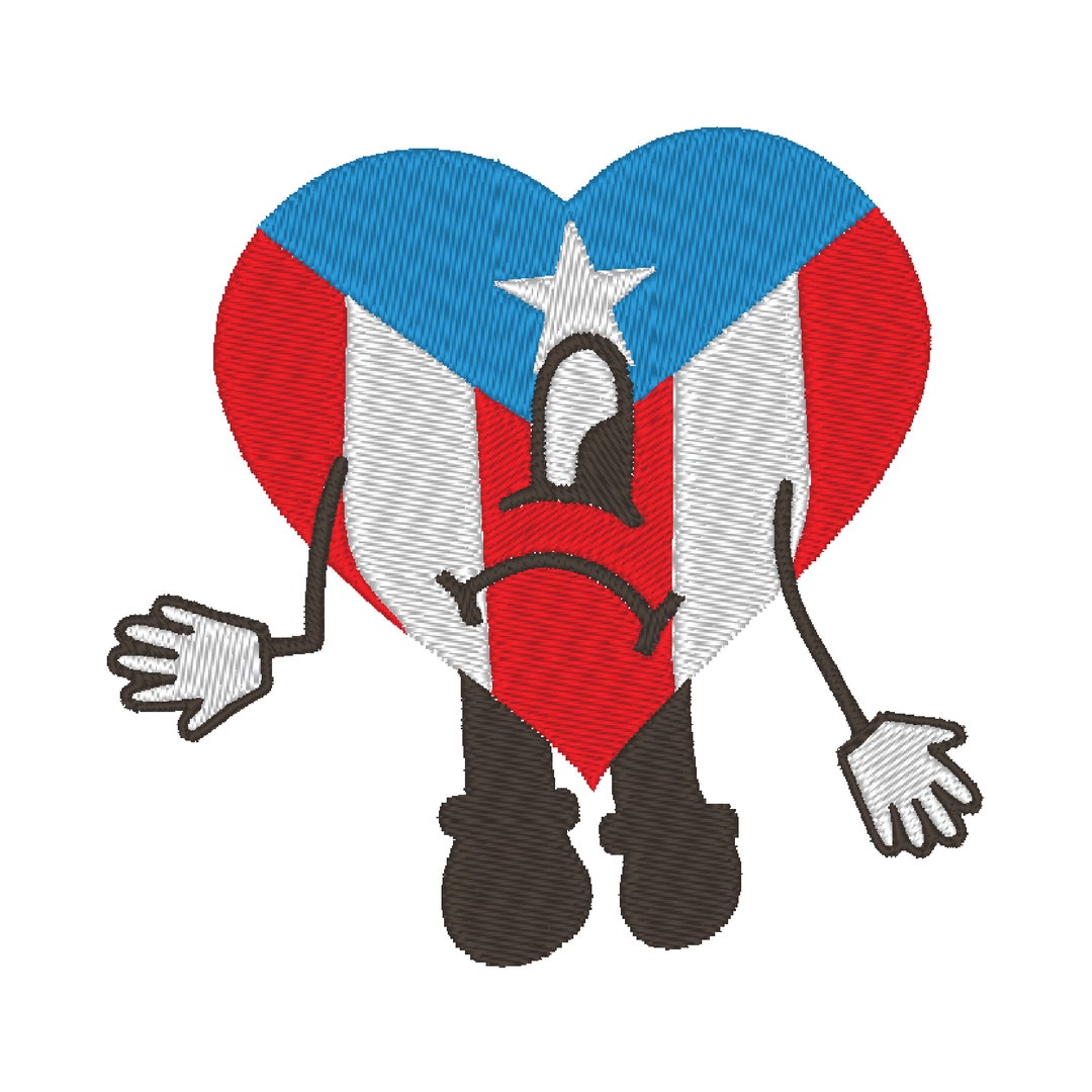 BB Heart With PR Flag Embroidery Design Pes & DST Digital Files, Hoop ...