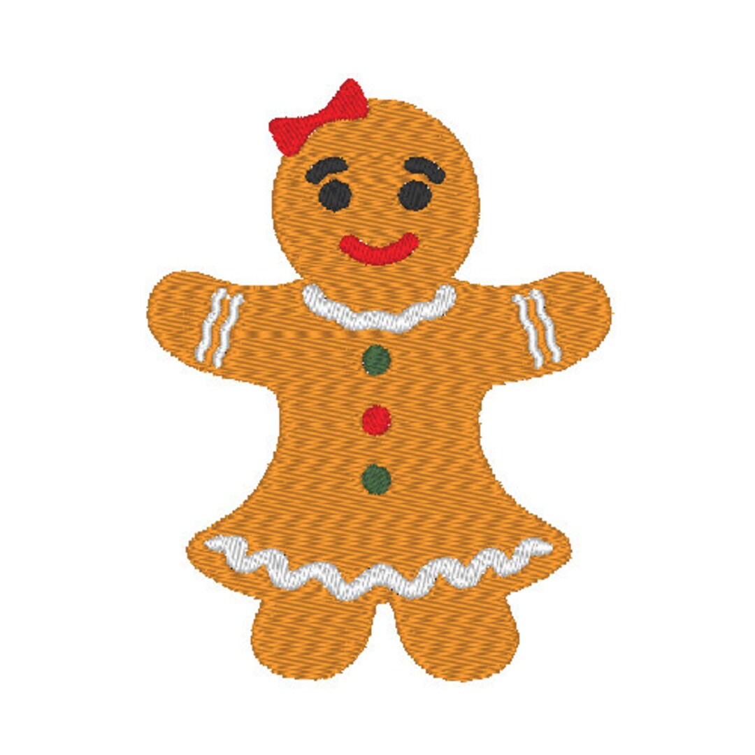 Gingerbread Girl Embroidery Design PES & DST Digital Files, Hoop Size ...