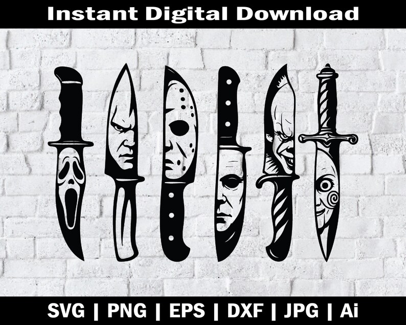 Horror Movie Knife SVG Bundle | Halloween Knives Clipart | Horror ...