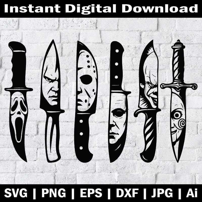 Horror Icons on a Knife - Etsy