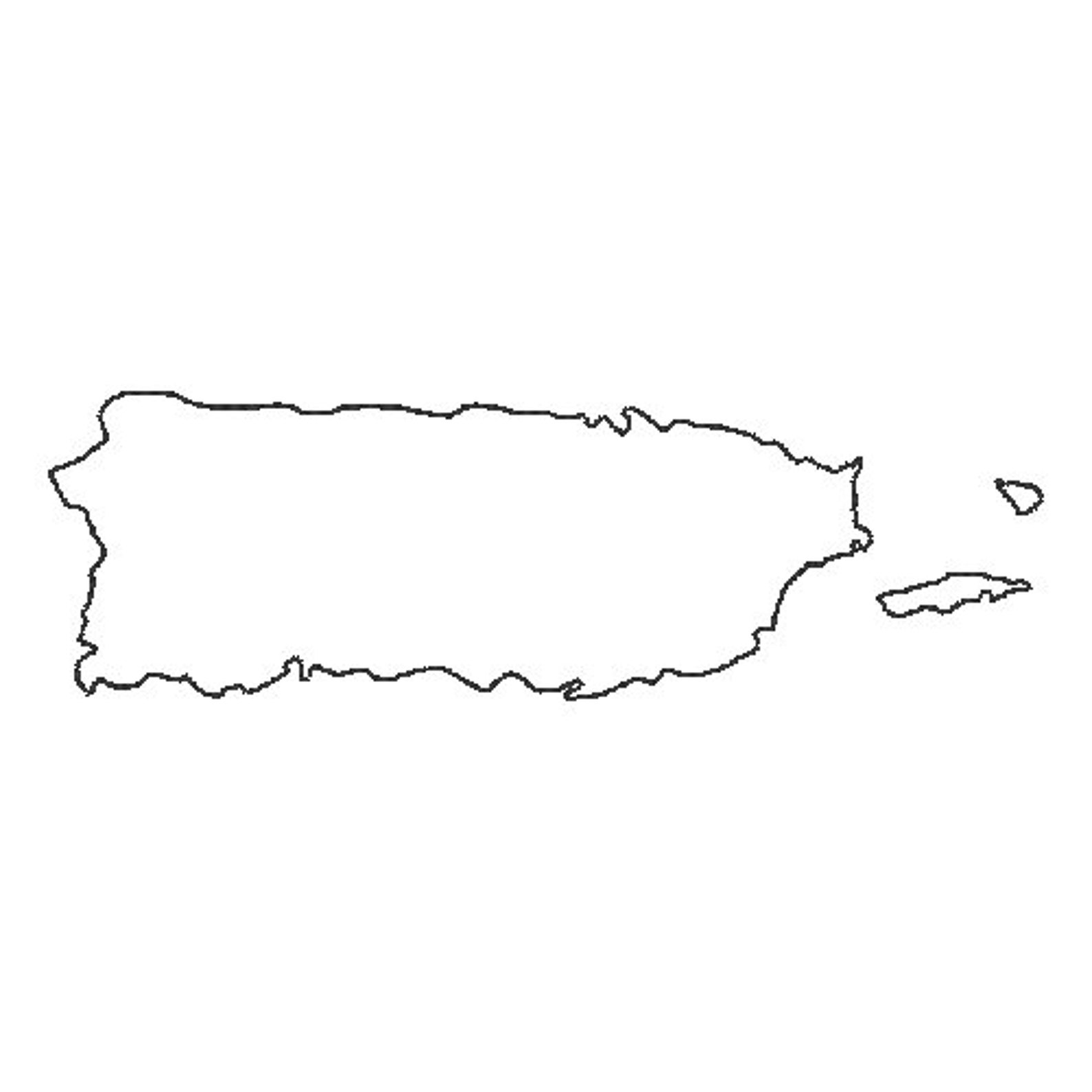 Puerto Rico Outline Embroidery Design PES & DST Digital Files, Hoop ...