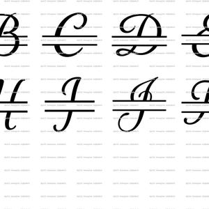 Split Monogram Alphabet SVG Dxf Png | 26 Individual Cut Files for ...