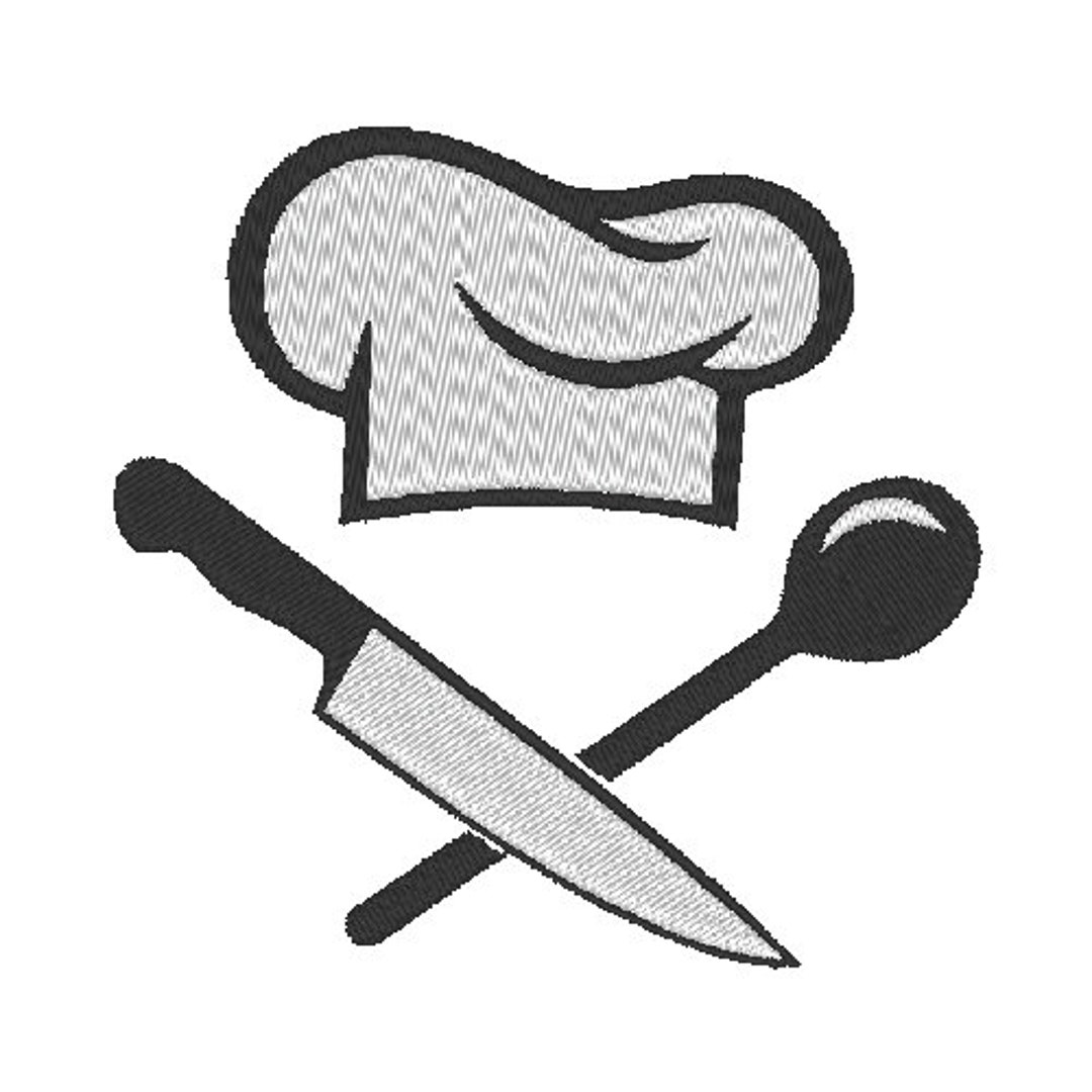 Chef Logo Embroidery Design PES & DST Digital Files, Hoop Size: 4”x4 ...