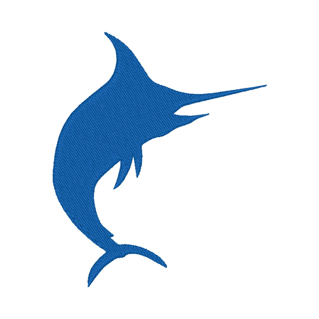 Marlin Silhouette Embroidery Design PES & DST Digital Files, Hoop Size ...