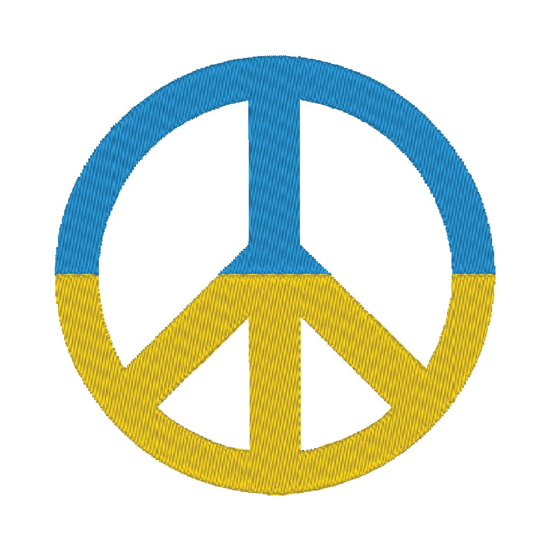Peace Logo Ukraine Flag Embroidery Design PES & DST Digital Files, Hoop ...