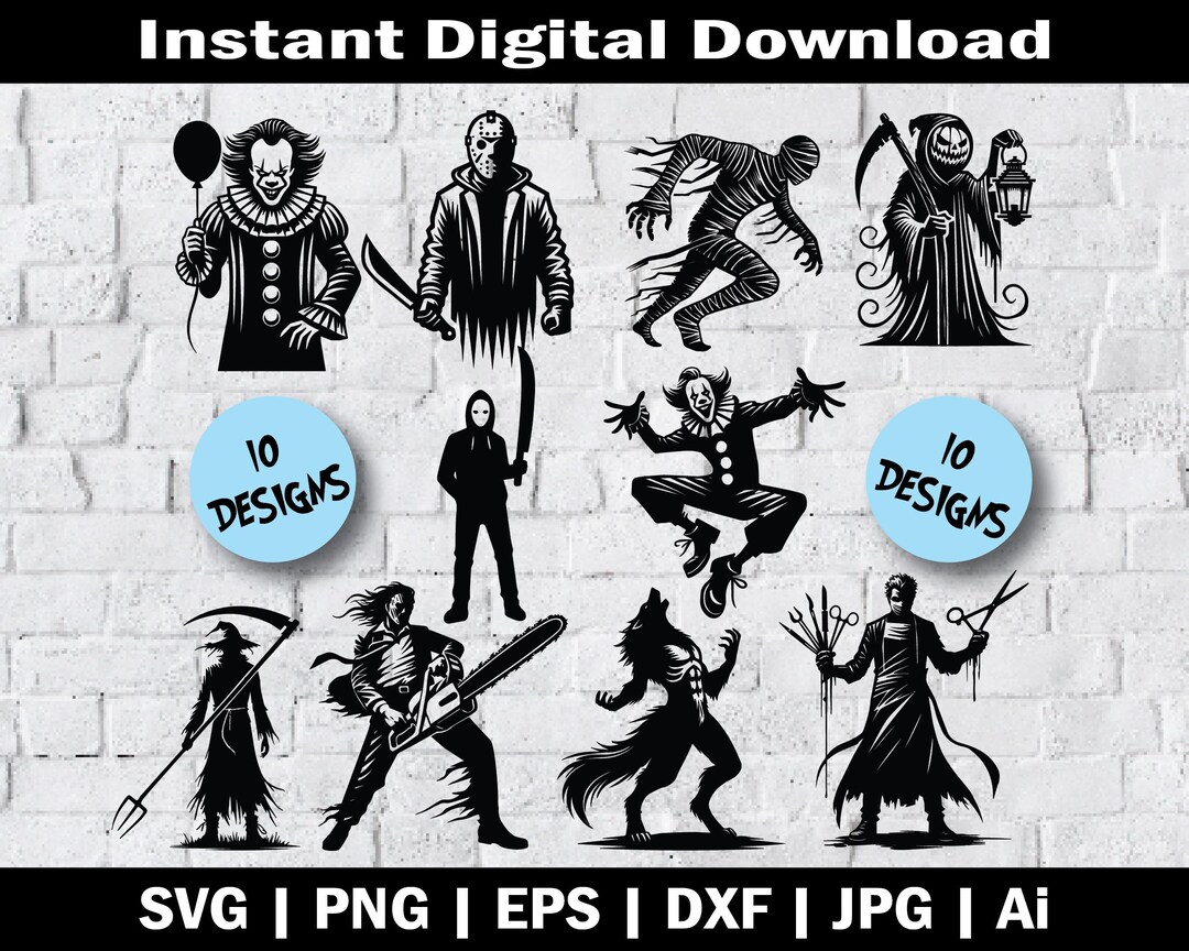 Halloween Horror SVG Bundle | Creepy Cut Files for DIY Projects and ...