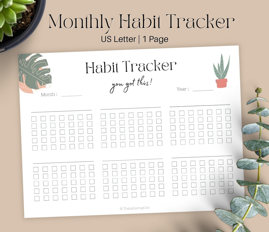 Habit Tracker Printable Goal Setting Habit Builder - Etsy.de