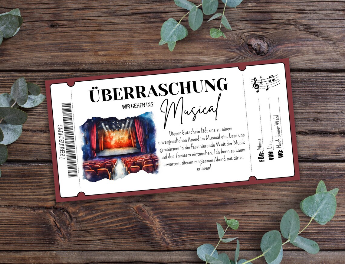 Voucher Cinema, Ticket Cinema, Gift Voucher Template, Personalized ...