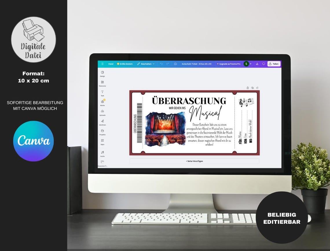 Voucher Cinema, Ticket Cinema, Gift Voucher Template, Personalized ...