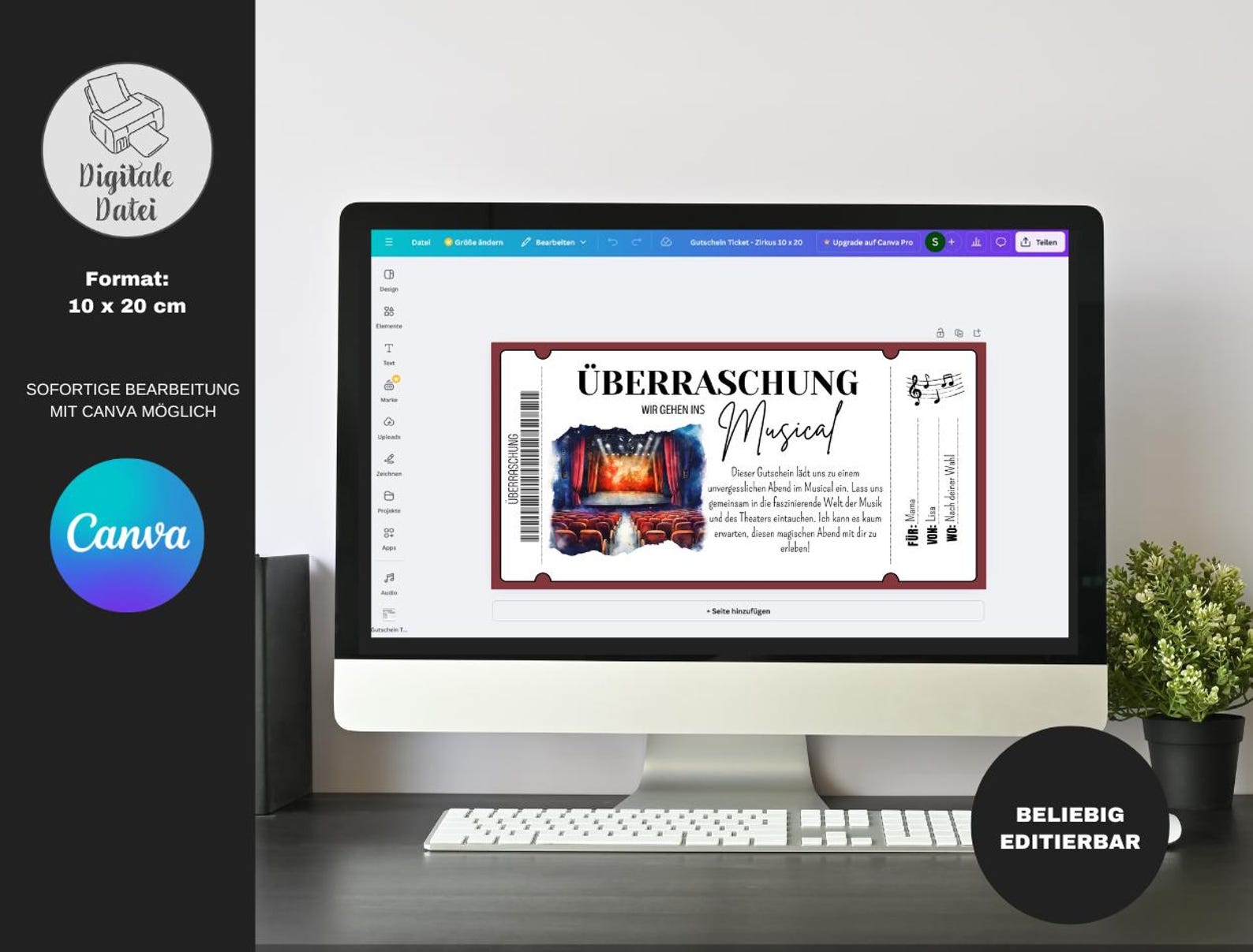 Voucher Cinema, Ticket Cinema, Gift Voucher Template, Personalized ...