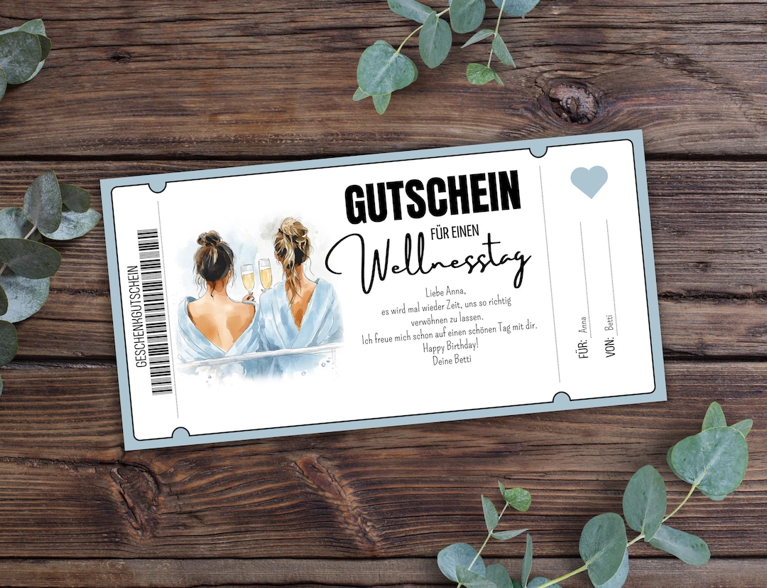 Printable Voucher for a Spa Day, Voucher for a Girls' Spa Day, Thermal ...
