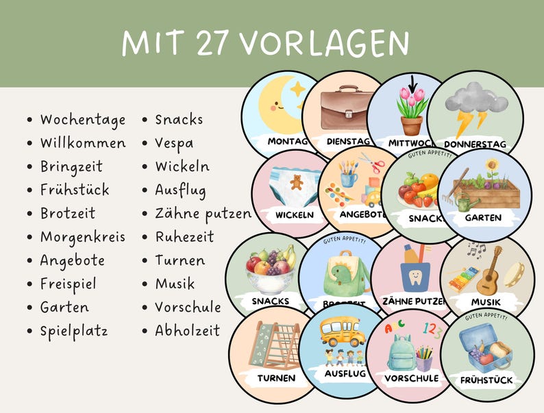 Caterpillar Daily Routine for Kindergarten, Kindergarten Daily Planner ...