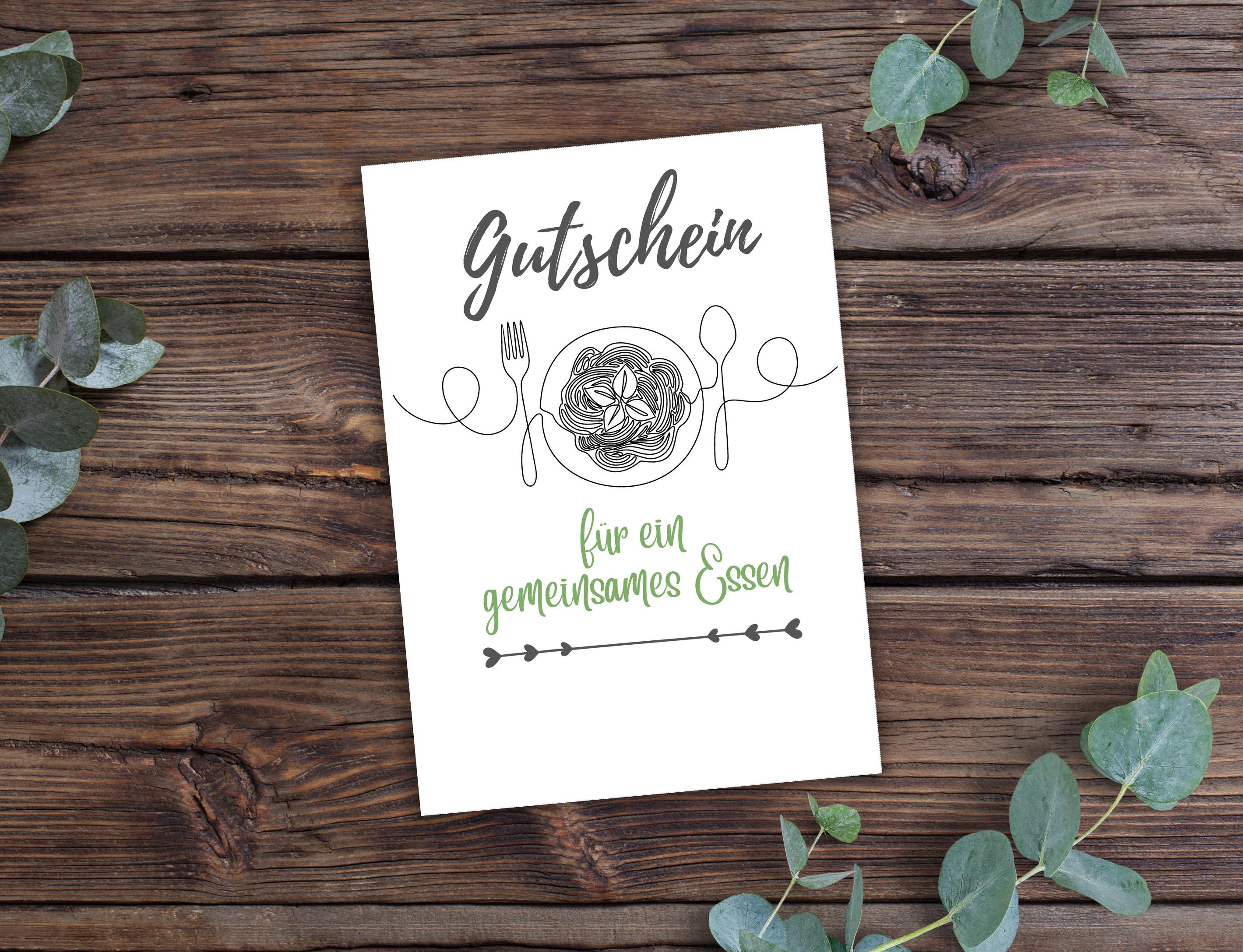Gutschein zum Ausdrucken, Essen gehen, Restaurant, PDF Download ...