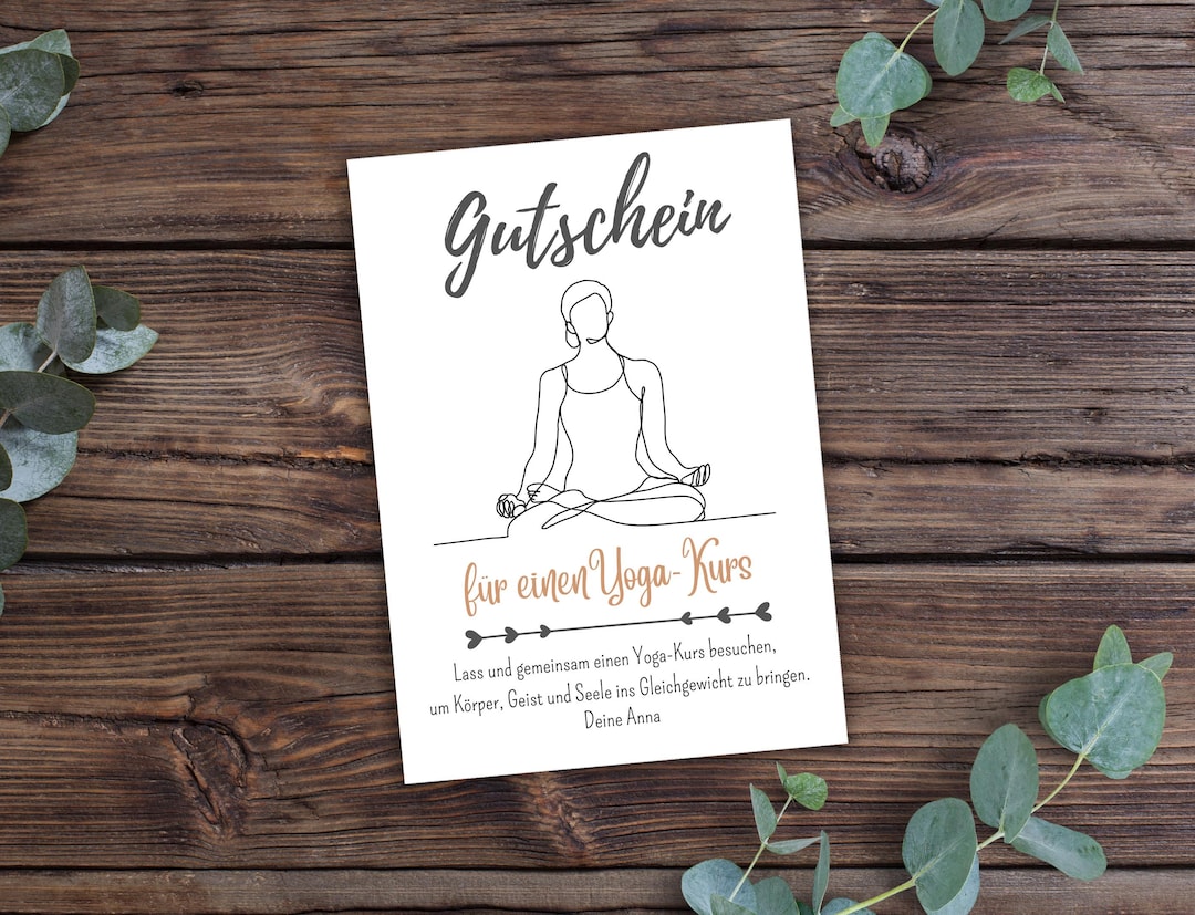 Yoga Voucher - Printable, Yoga, Yoga Course, PDF Download, Editable ...