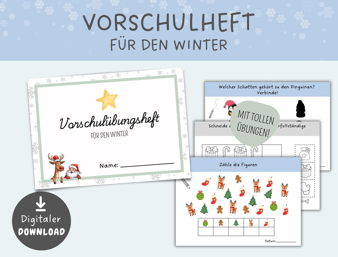 Printable Preschool Workbook for Winter, Winter-themed Preschool ...