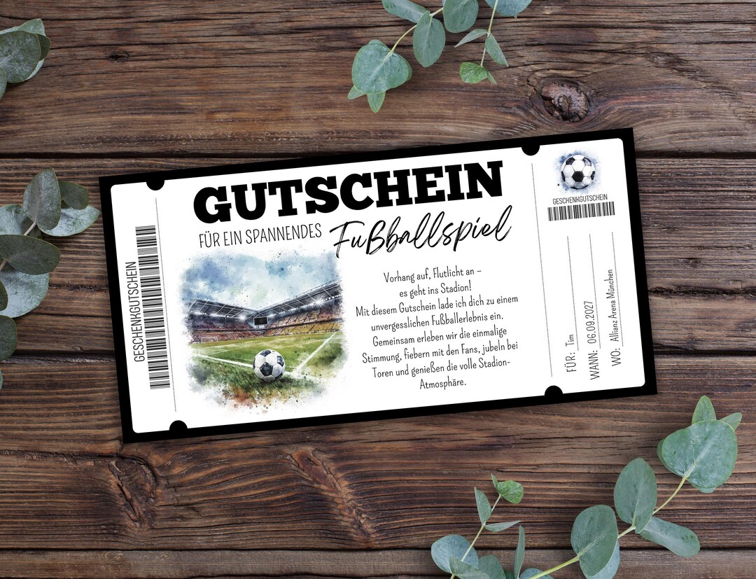 Football Match Voucher - to Print, Football Match, Invitation to a ...