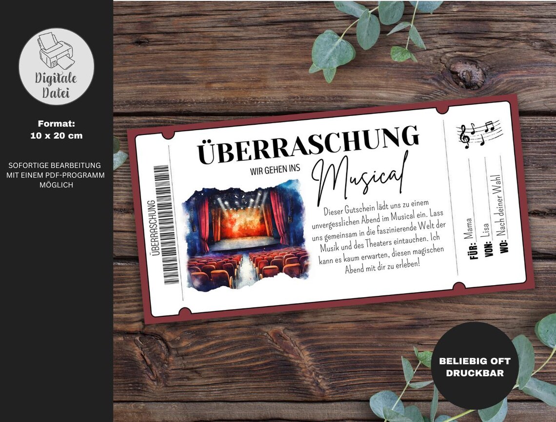 Voucher Cinema, Ticket Cinema, Gift Voucher Template, Personalized ...