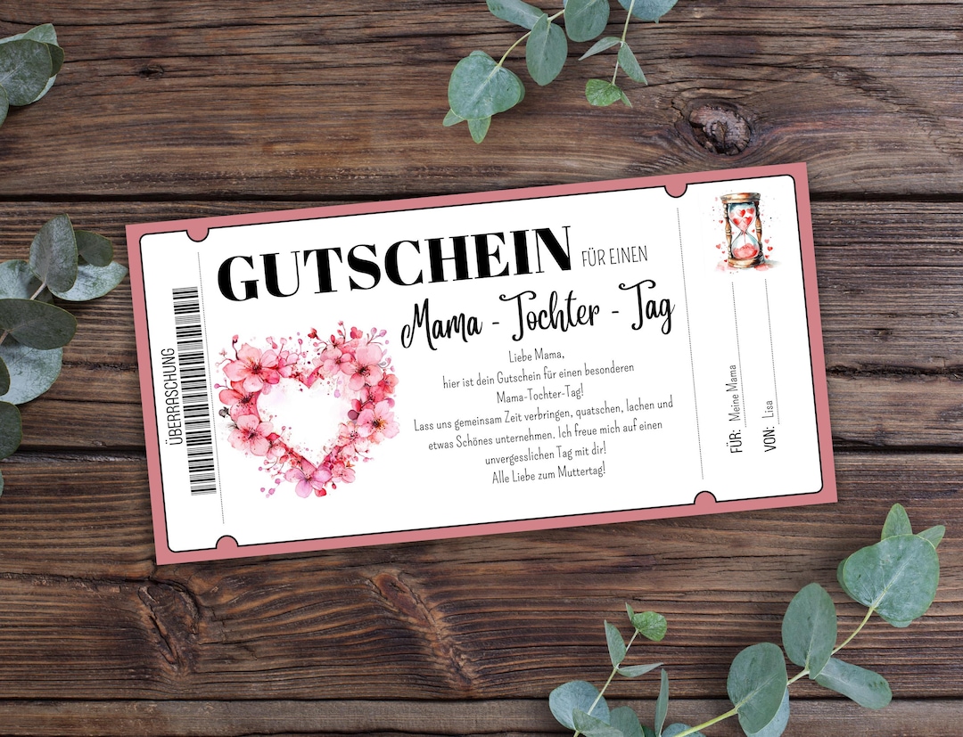 Printable Mother's Day Voucher, Mother-daughter Time Together, Mother's ...
