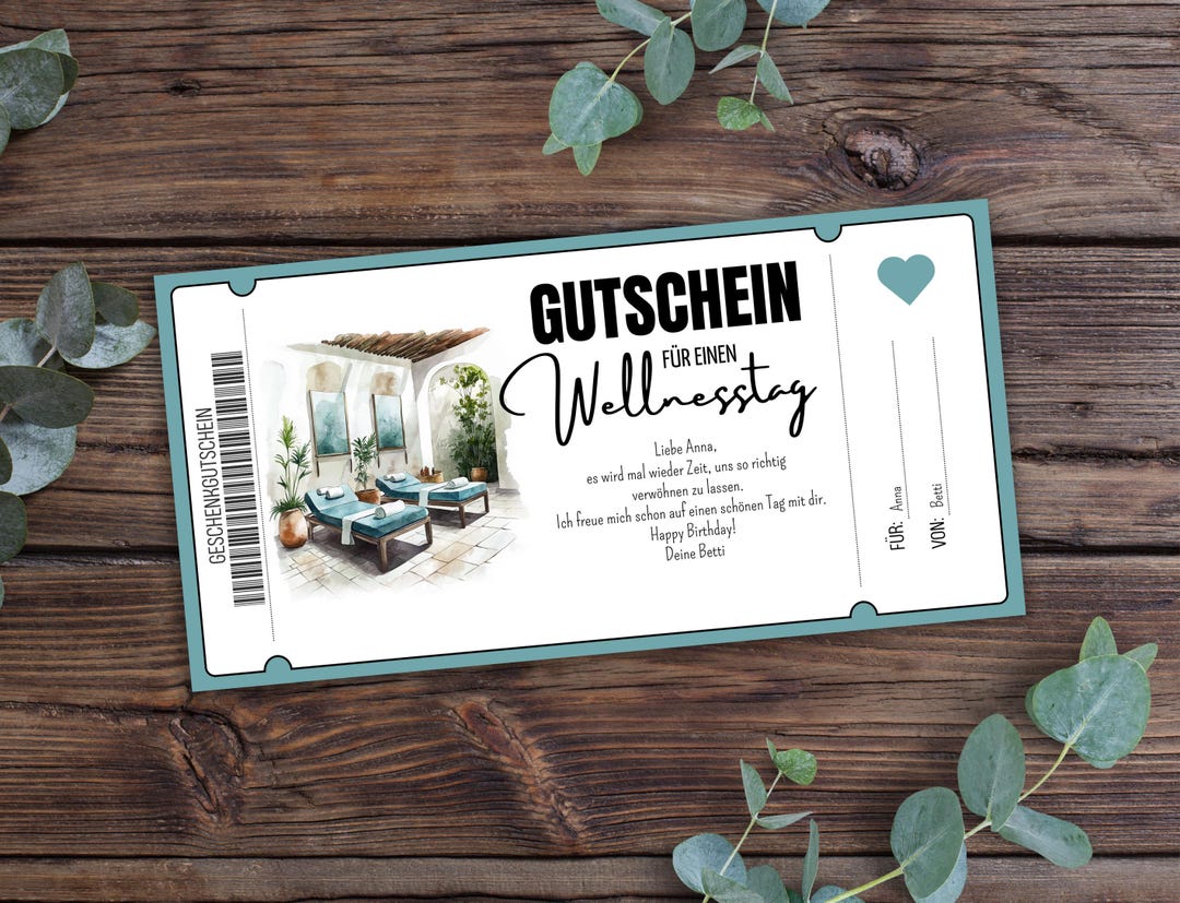Gutschein Wellnesstag zum Ausdrucken, Gutschein Wellness, Therme ...