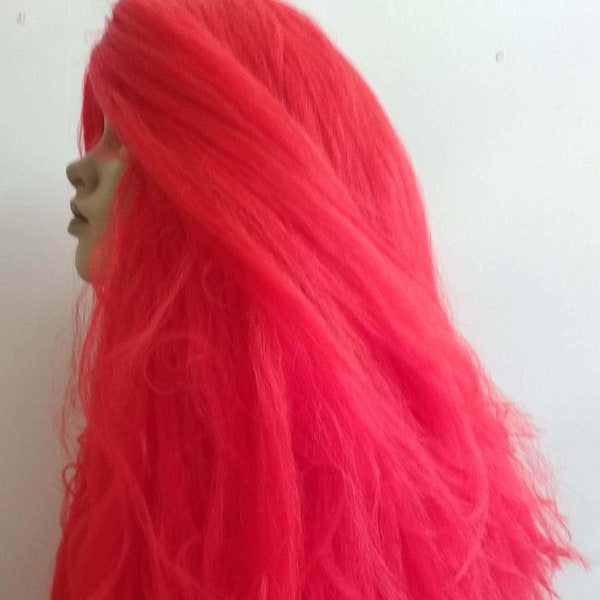 Long Red Wig For Costume Etsy