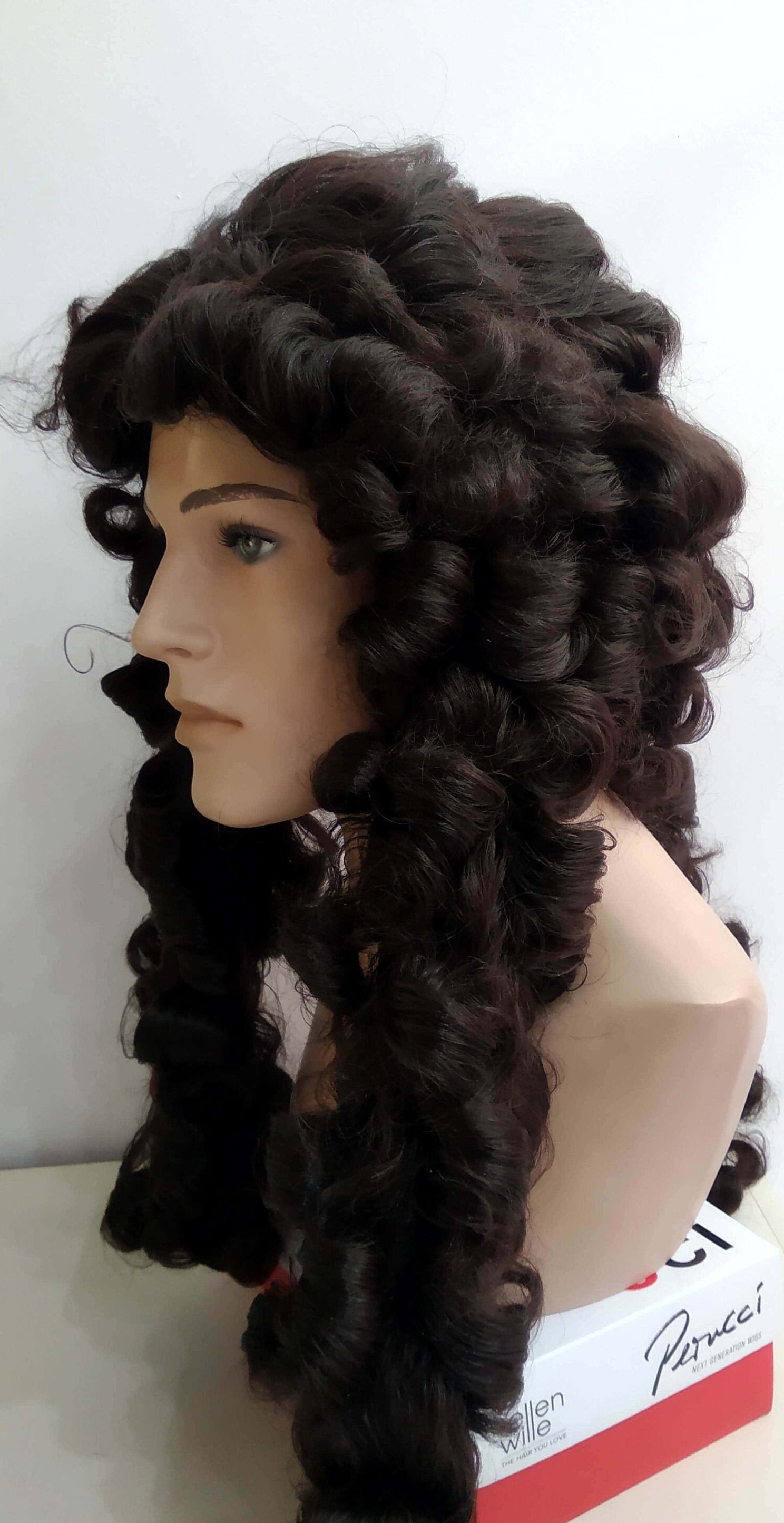 Regency Period Male Brown Curly Wig - Etsy