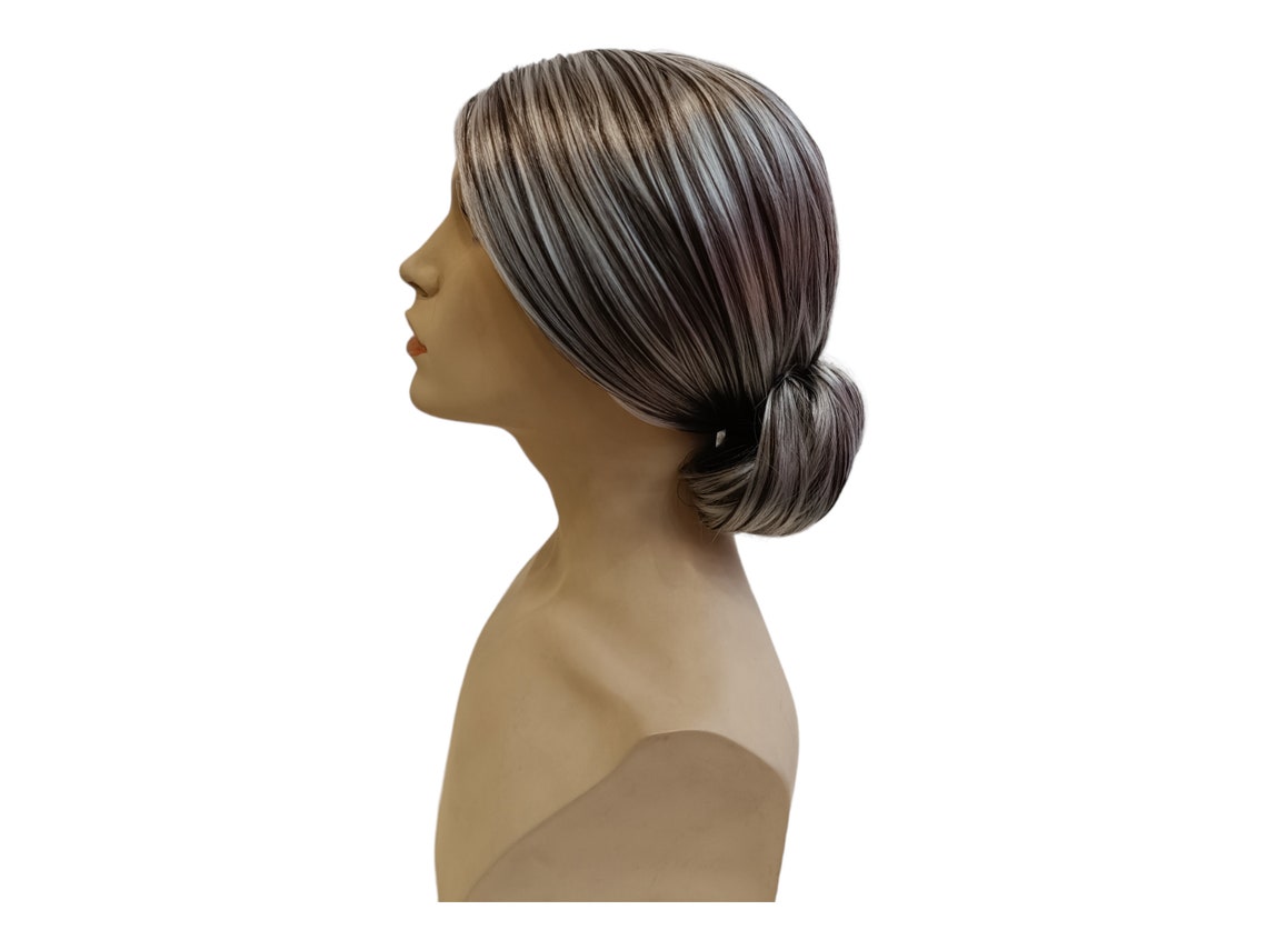 Abuela Gray Brown Granny Grandma Old Lady Bun Costume Party Wig - Etsy