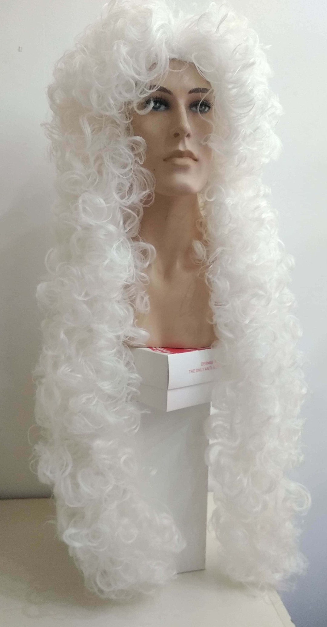 Regency Period Curly White Extra Long Wig - Etsy