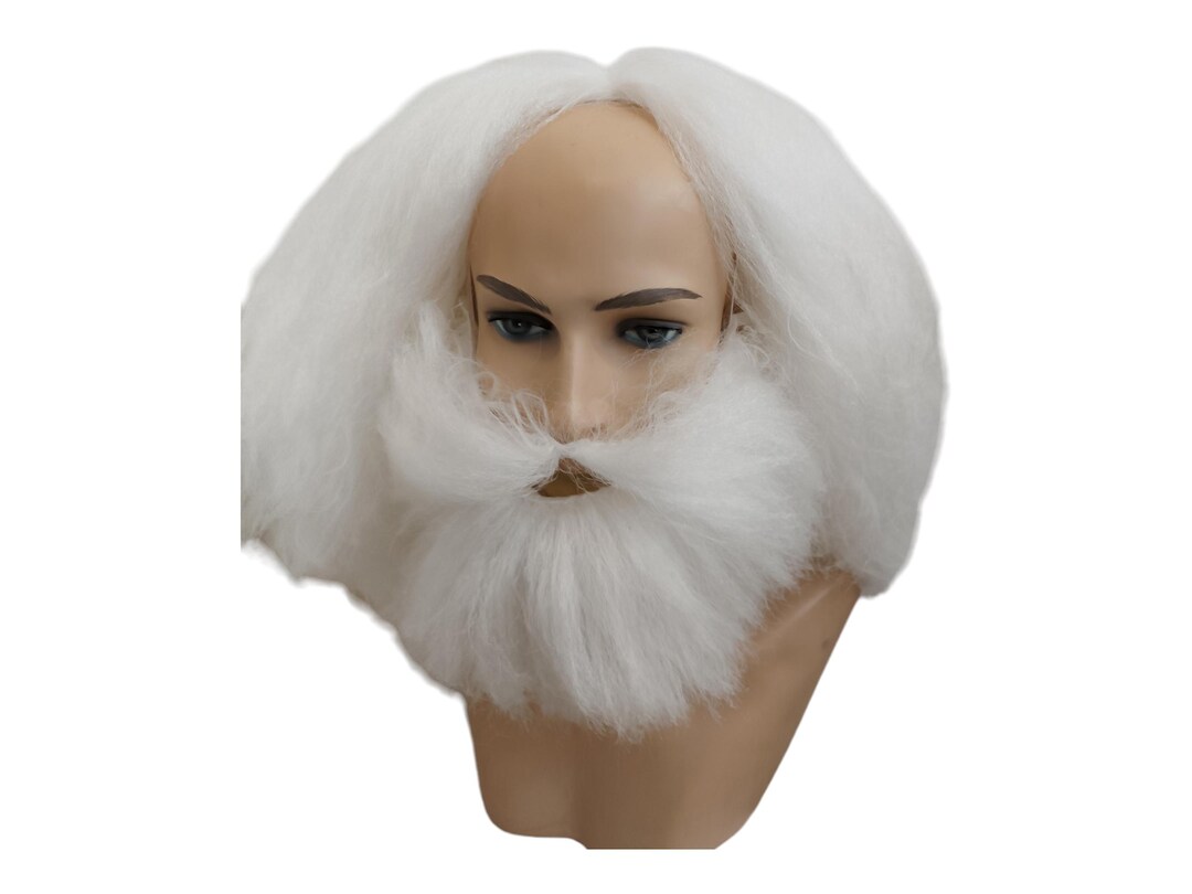 Hermit White Caveman Wig and Beard Set Cosplay Costume - Etsy