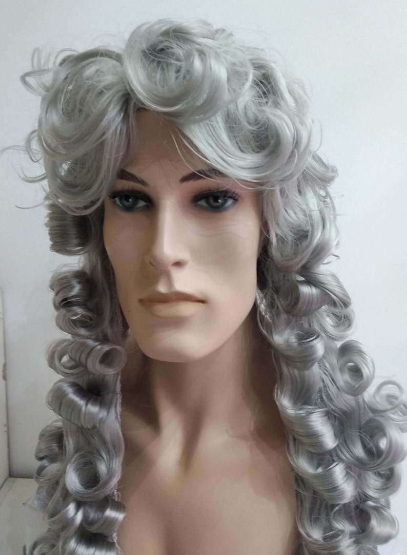 Colonial Period Regency Male Gray Curly Wig - Etsy
