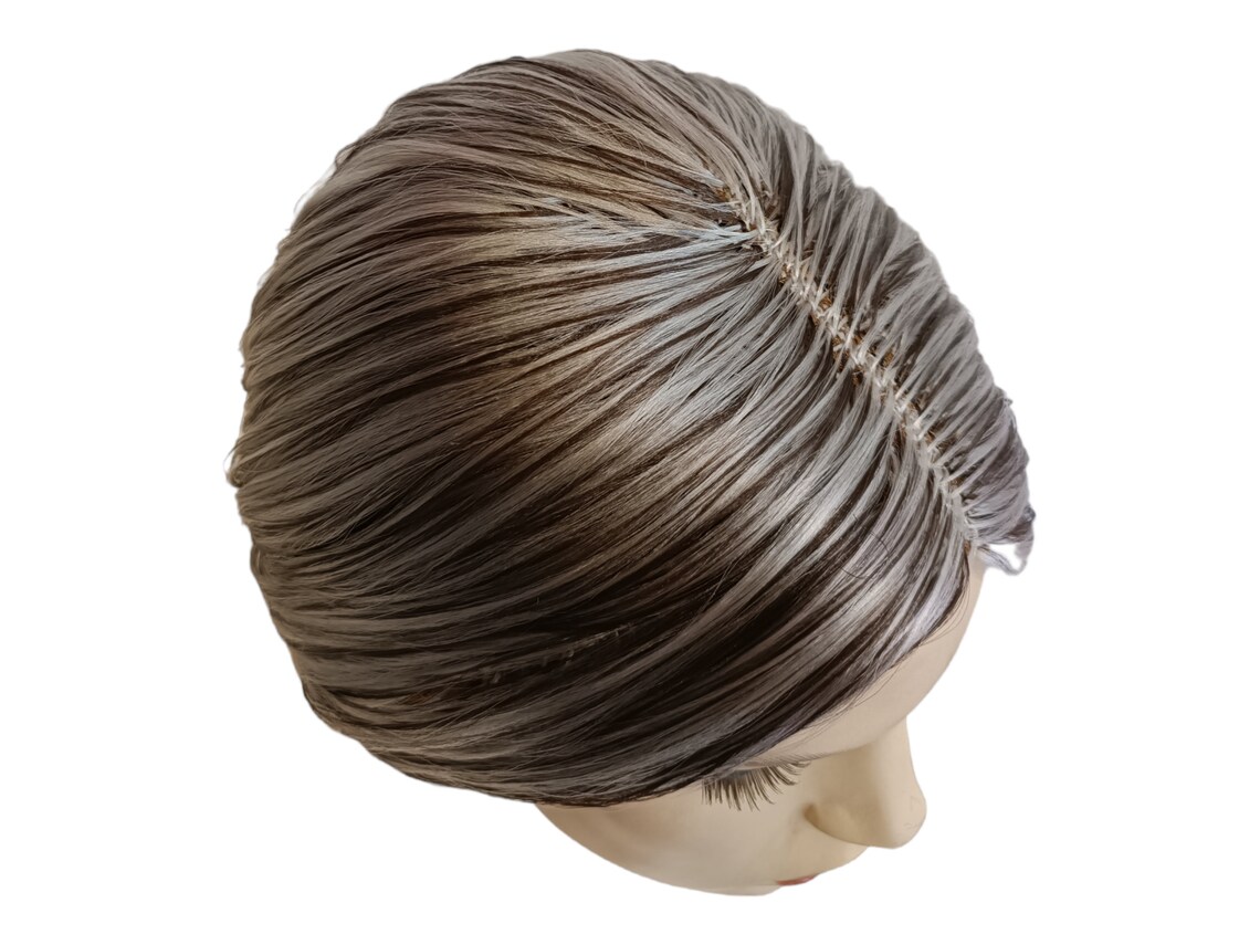 Abuela Gray Brown Granny Grandma Old Lady Bun Costume Party Wig - Etsy