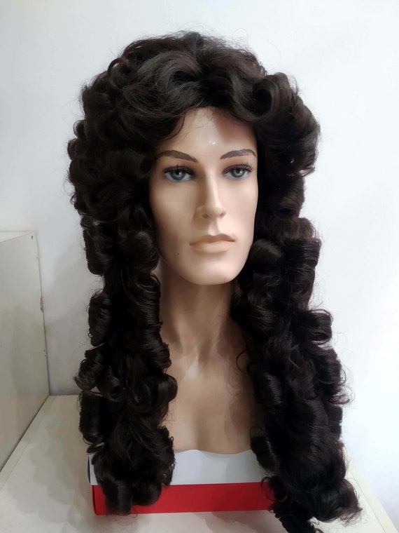 Regency Period Male Brown Curly Wig - Etsy
