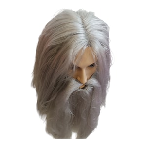 Gray Wizard's Cosplay Costume Long Wig and Beard - Etsy