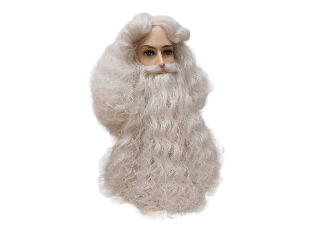 Professional Santa Claus Set Wig and Beard in Natural off White Grayish ...