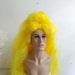 Elvira Yellow Long Texturised Costume Party Wig Made to Order in One ...