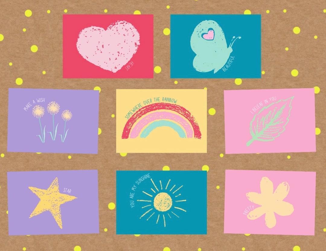 Positive Mini Prints Mini Set of 8 Notecards Postcards - Etsy