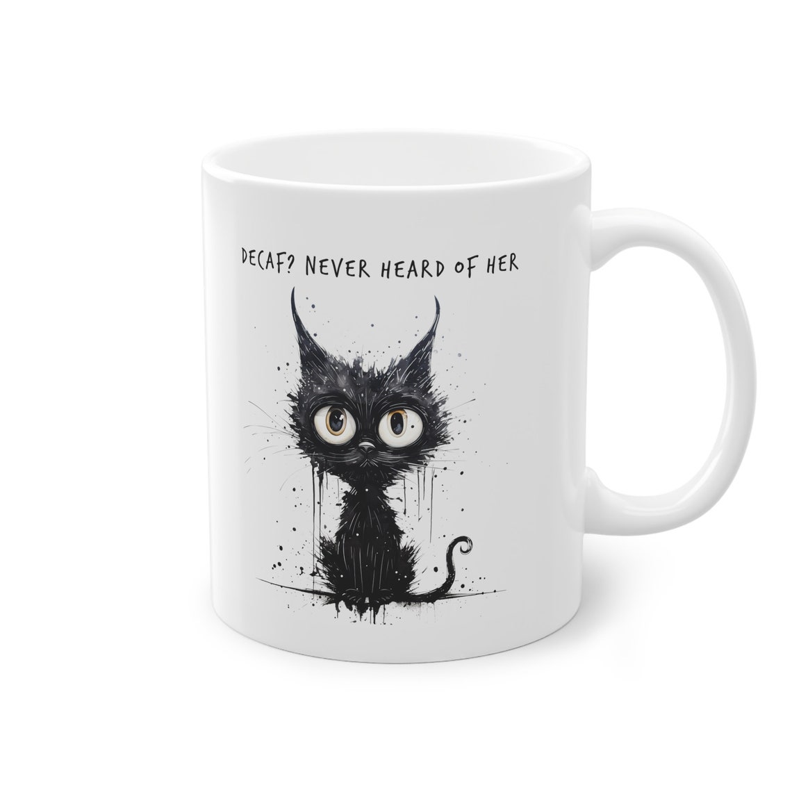Funny Cat Mug, Coffee Lover Gift, Cat Lover, Quirky Cat, Funky Coffee ...