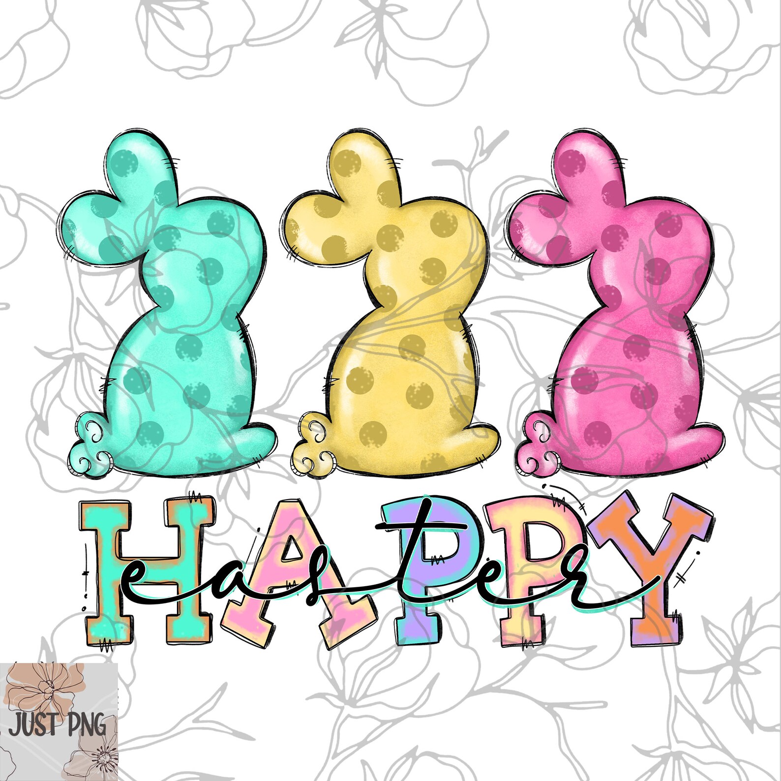 Happy Easter png Easter Bunny png Hoppy Easter png Easter | Etsy