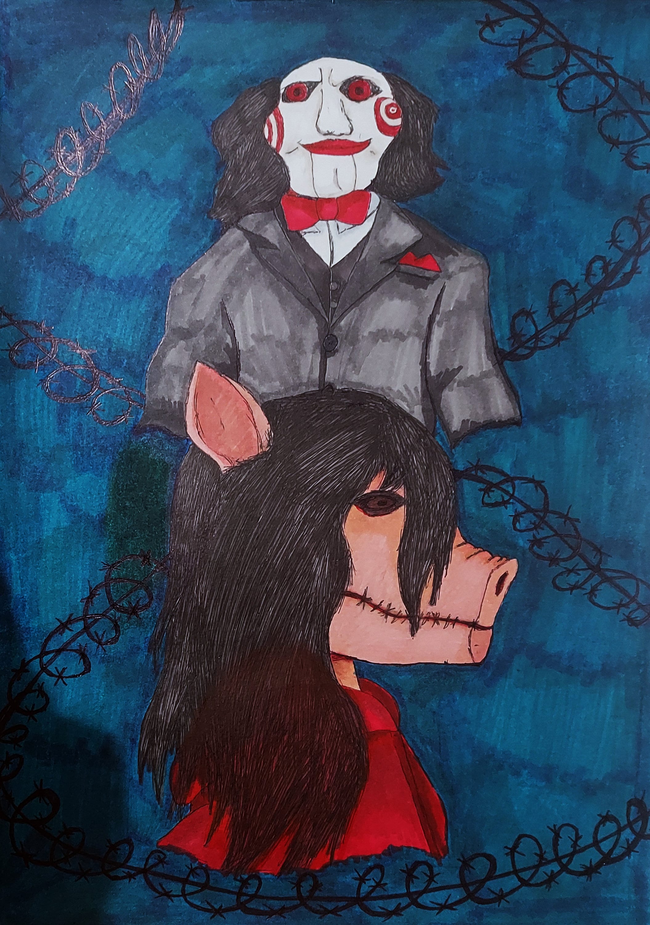 Unofficial Bespoke Mixed Media Drawings of Classic Horror Movie ...
