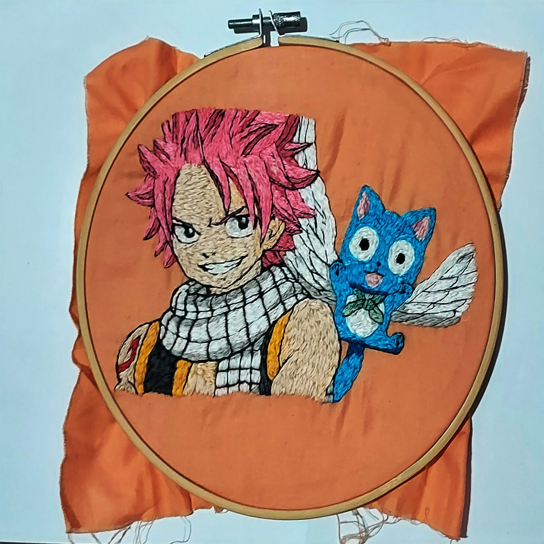 Handmade Unofficial Anime Inspired Fairy Tail Character Embroideries - Etsy