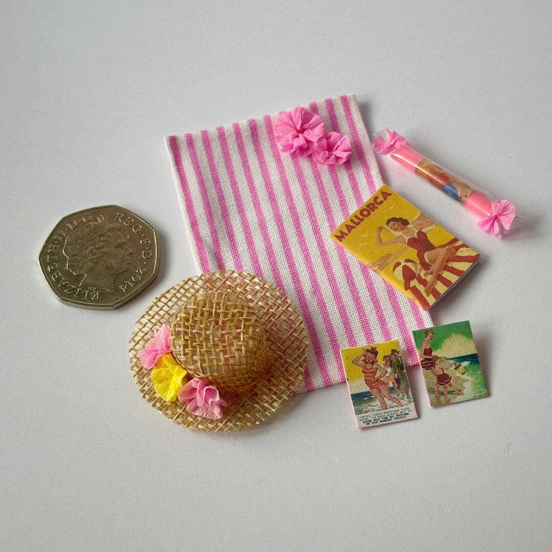 Miniature Seaside Bundle of 6 Items, 1:12 Scale Dollhouse Accessories ...