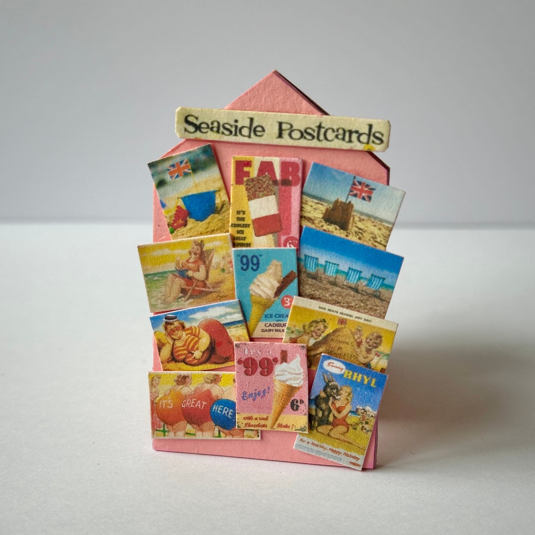 Miniature Seaside Postcard Board, 1:12th Scale Dollhouse Miniature Beach Postcard Stand. - Etsy
