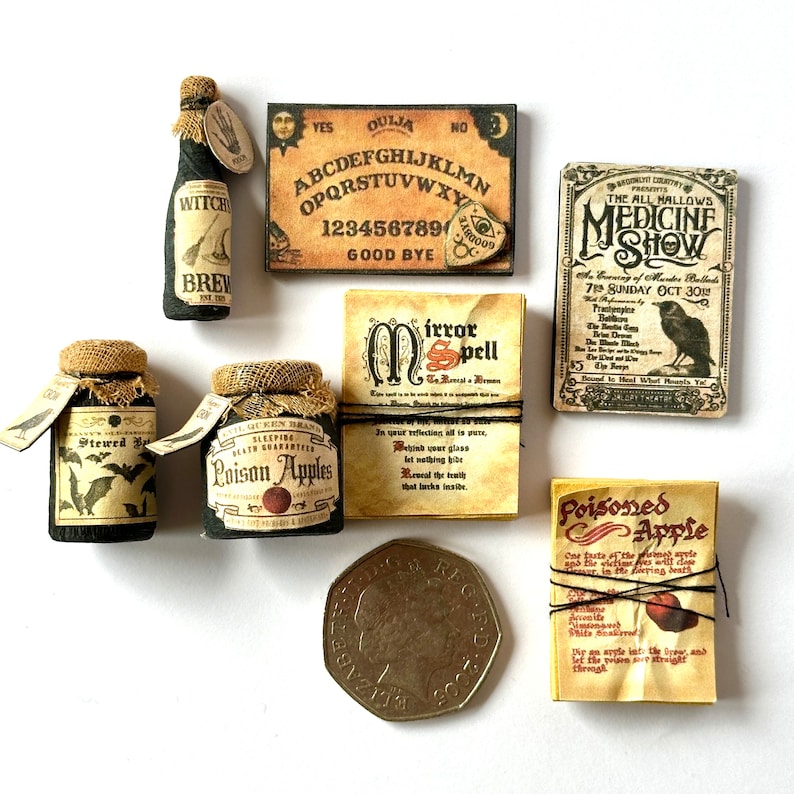 Witchcraft Bundle of 7pcs. 1:12 Scale Dollshouse Miniatures - Etsy