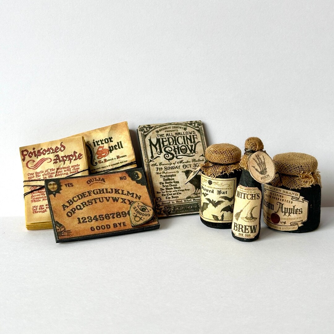 Witchcraft Bundle of 7pcs. 1:12 Scale Dollshouse Miniatures - Etsy