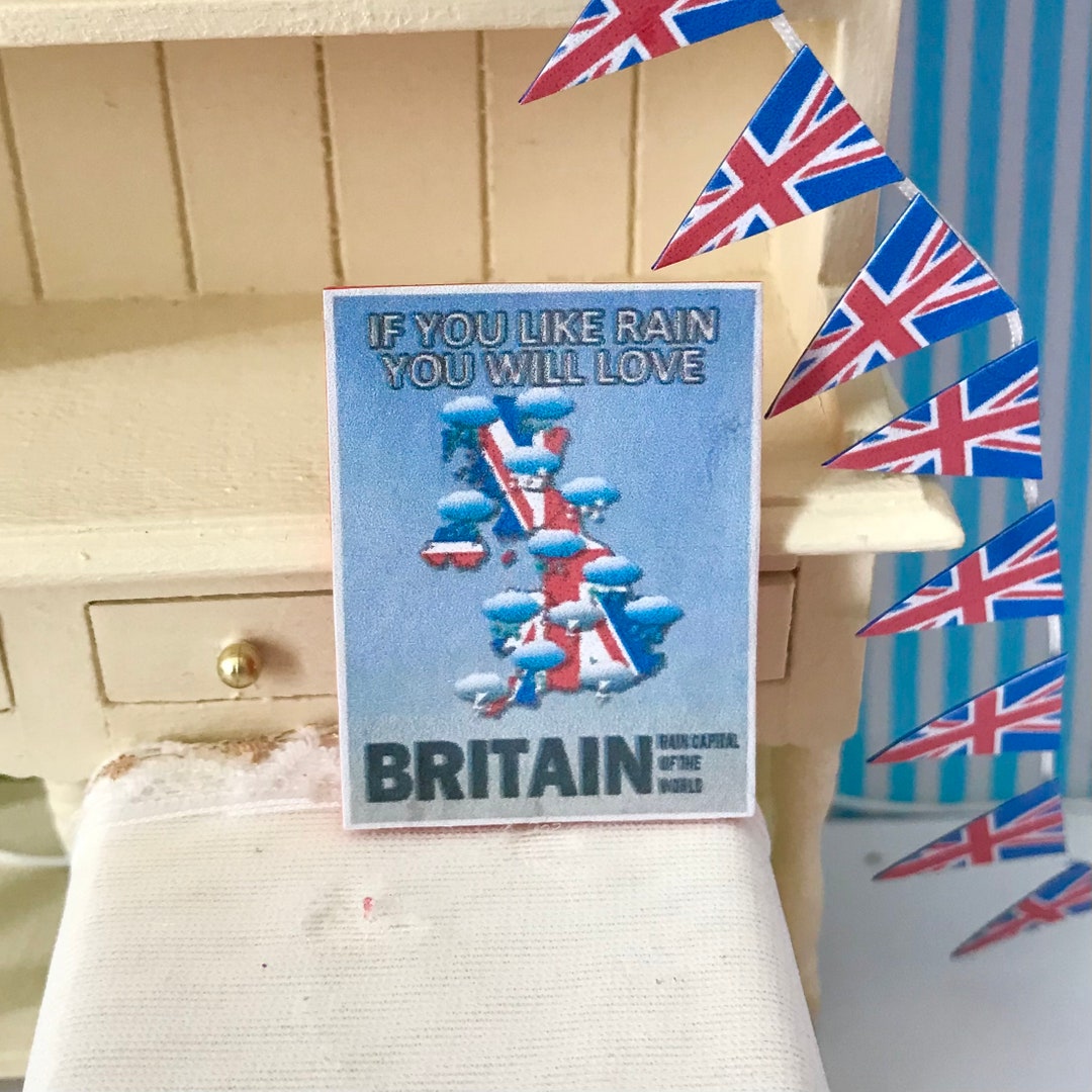 Miniature British Weather Sign, 1:12th Scale Dollhouse Miniature ...