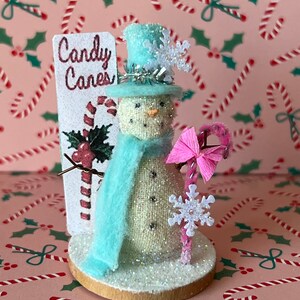 1:12 Christmas Snowman & Candy Cane Stand Decoration, 1/12th Scale ...