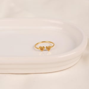 Double Heart Ring * Double Initials Ring * Two Initials Ring in ...