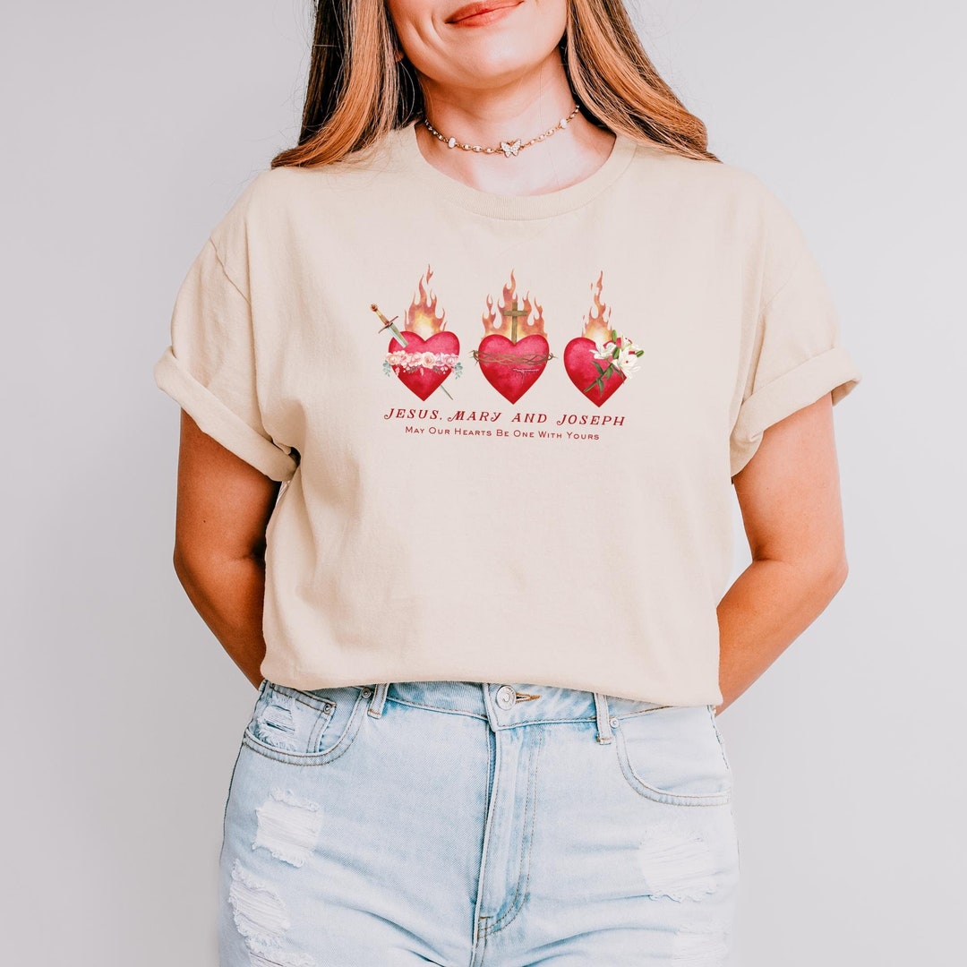 Sacred Heart Virgin Mary St Joseph Saint Joseph Catholic T Shirt ...