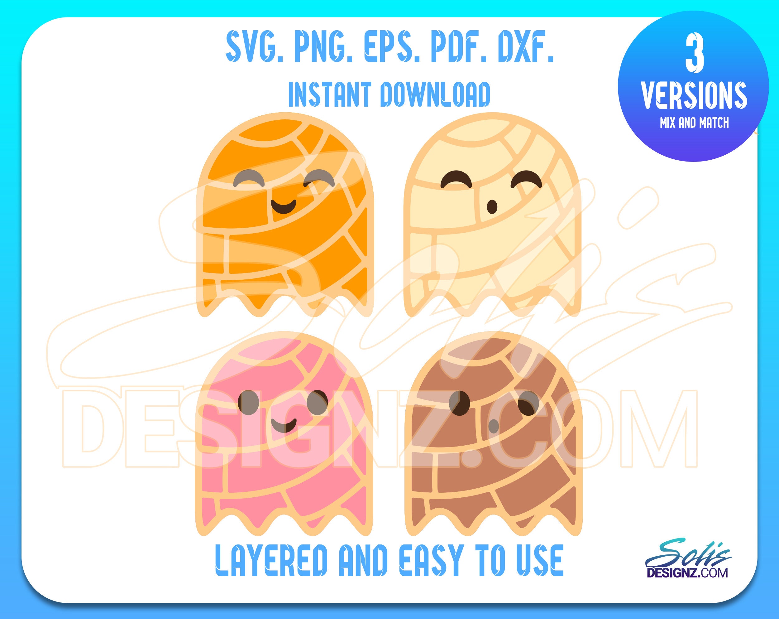 Retro Mexican Conchas Ghost SVG - Spooky Conchas - Halloween Pan Dulce ...