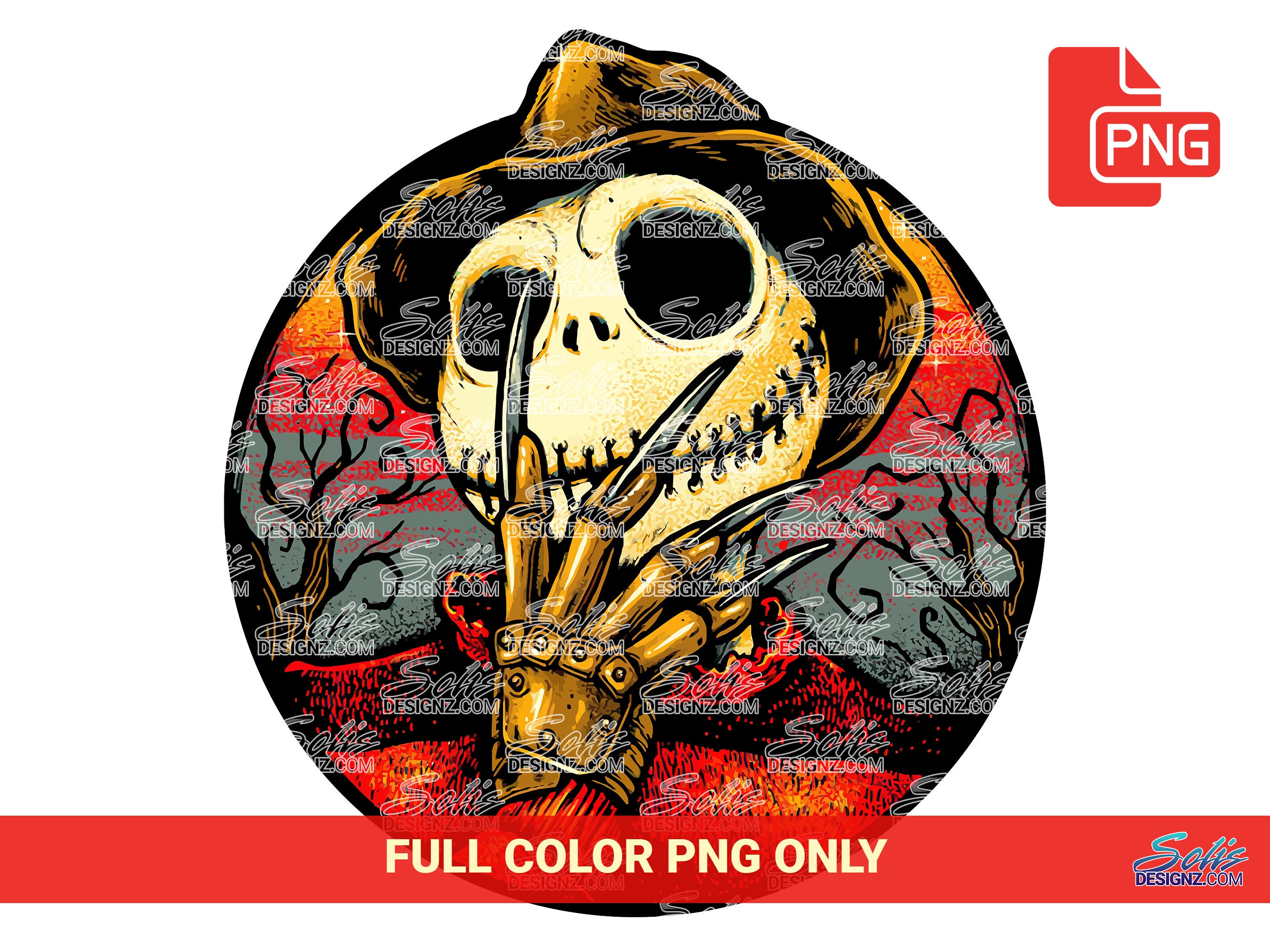 ORIGINAL FULL COLOR Jack Skellington Freddy Krueger Png | Etsy