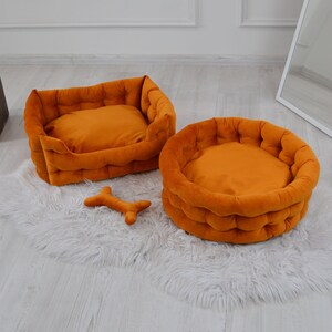 Handmade Velour Pet Bed: Cozy Bed for Cats and Small Dogs - Etsy